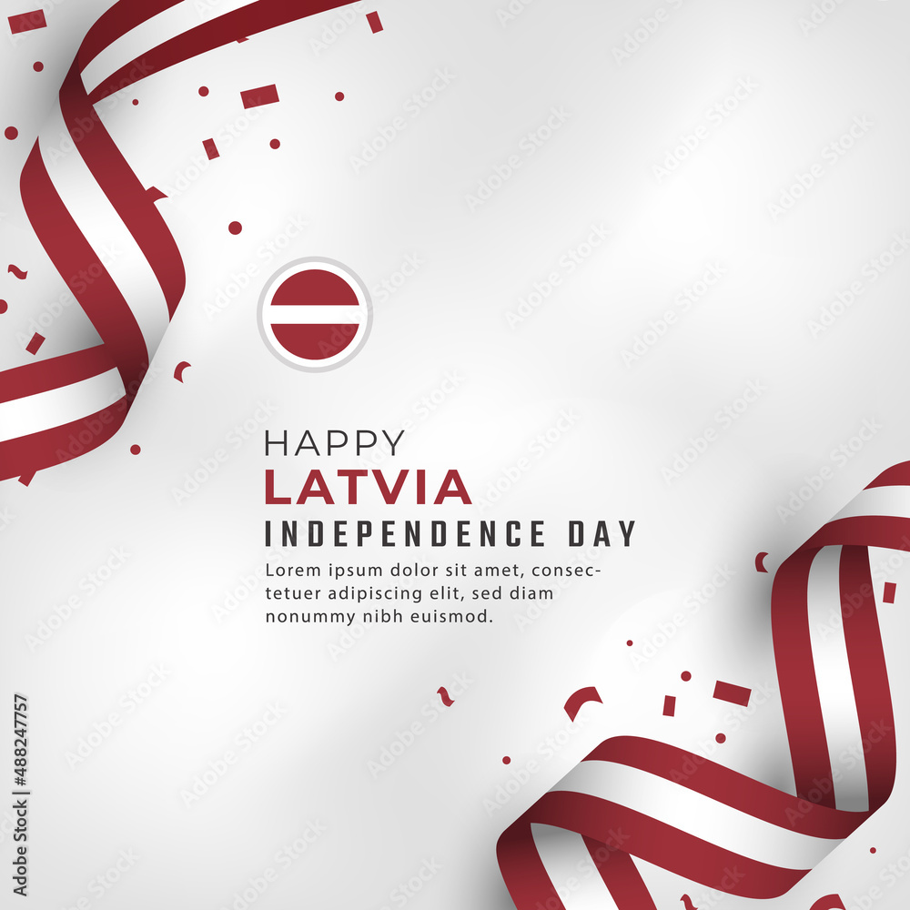 Happy Latvia Independence Day November 18th Celebration Vector Design ...