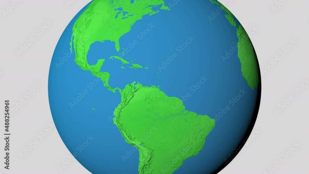 Seamless looping animation of the earth zooming in to the 3d map of ...