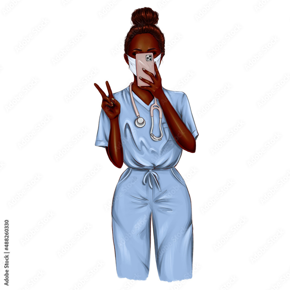 Nurse Cartoon Clip Art Black And White