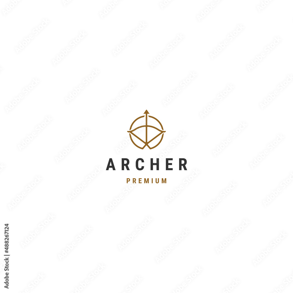 Archer of arrow line logo icon design template Stock Vector | Adobe Stock
