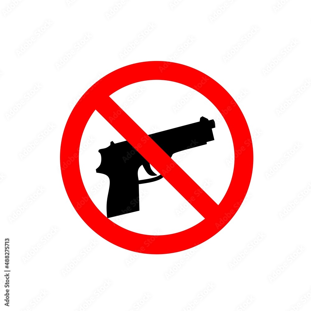 no pistol sign.No gun sign. Vector illustration Stock Vector | Adobe Stock