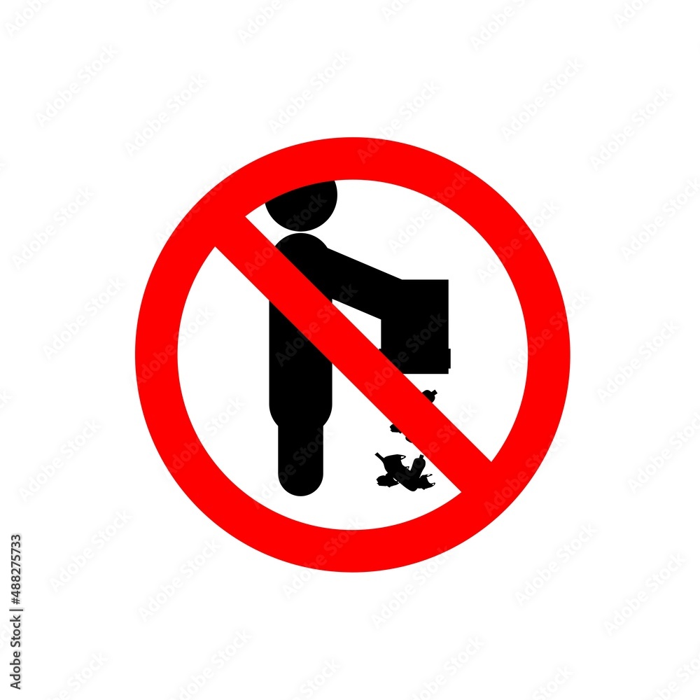 no litter sign, no littering, do not litter Stock Vector | Adobe Stock