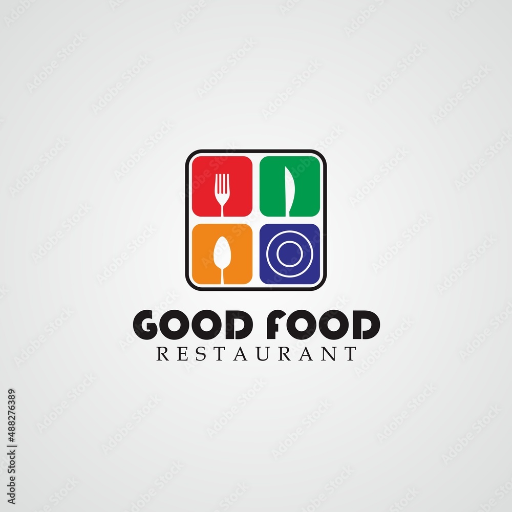 good food Restaurant Vector Logo Template. Creative food word logo ...