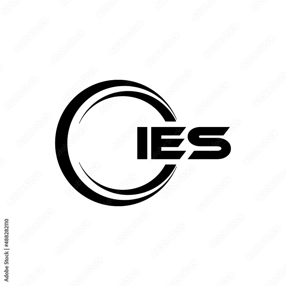 IES letter logo design with white background in illustrator, vector ...