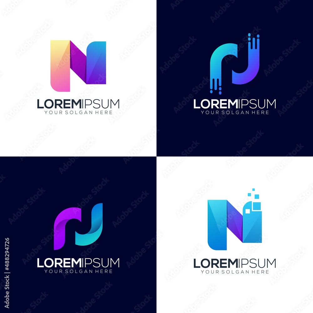 Letter N logo template Stock Vector | Adobe Stock