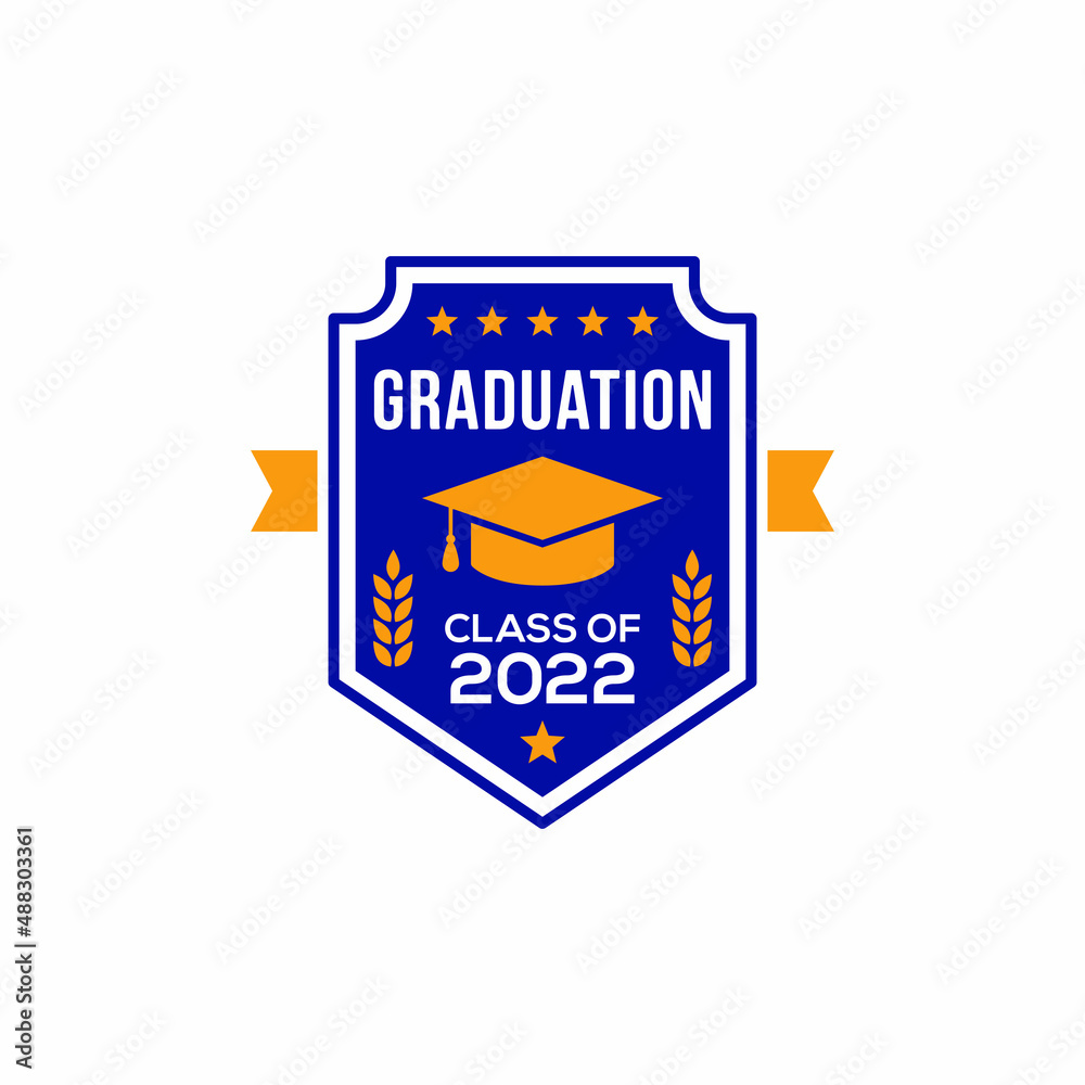 Graduation congratulations senior school badge emblem illustration ...