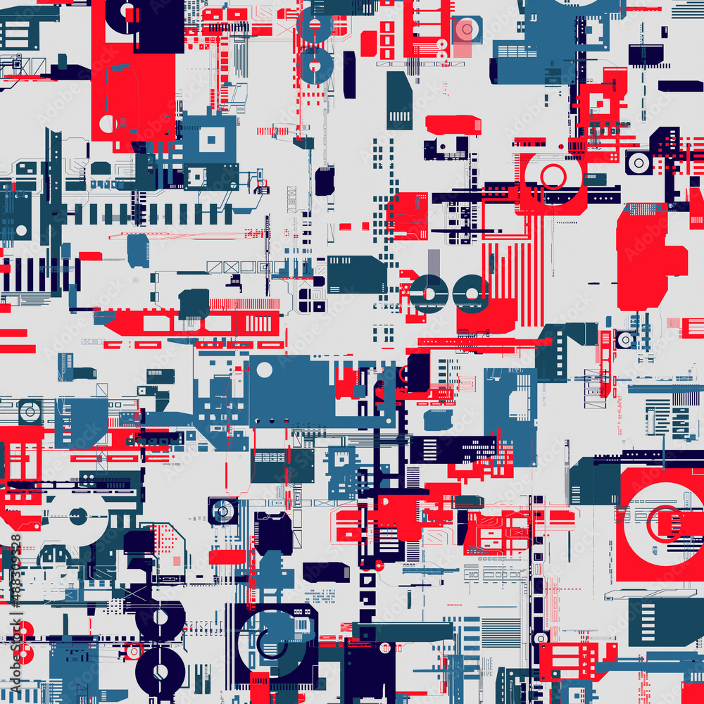 4K tech city color displacement map texture for 3d modelling Stock ...