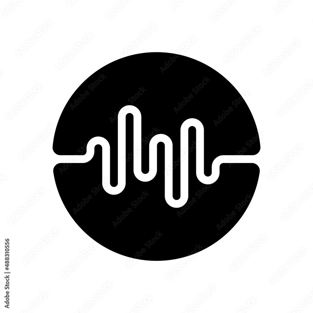 Sound wave, simple icon. Black icon on white background Stock Vector ...