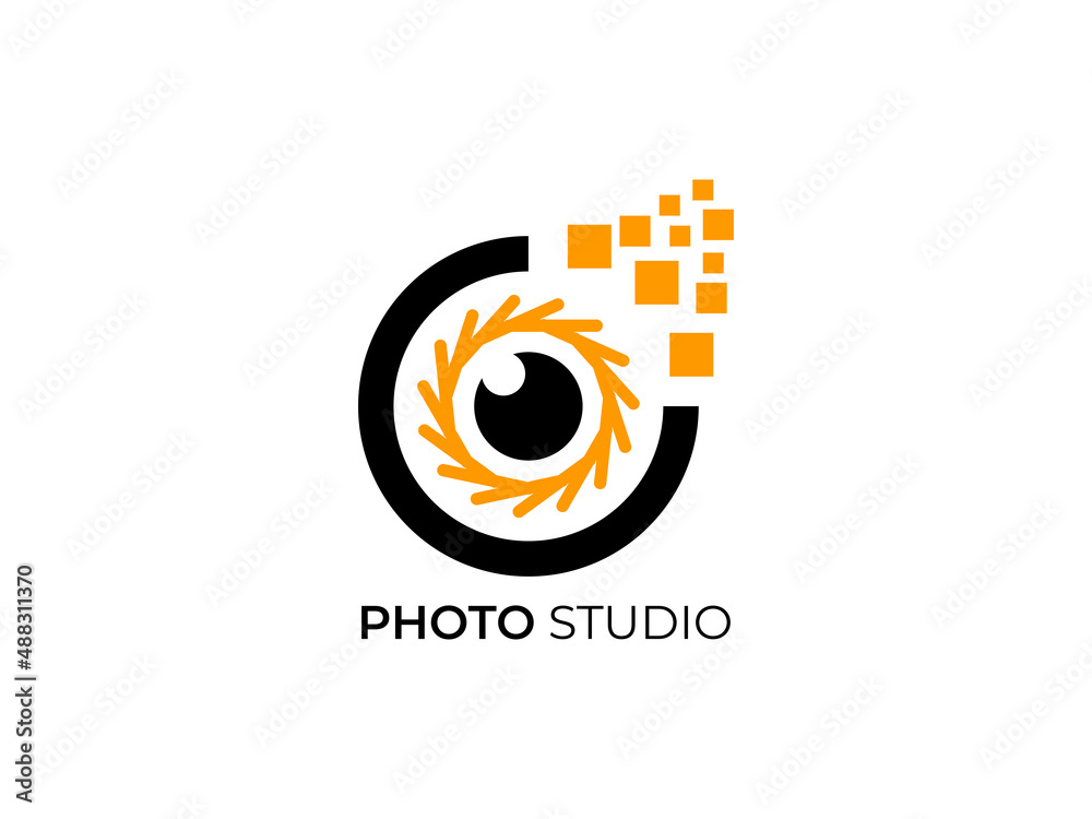 Camera lens icon logo design template Stock Vector | Adobe Stock