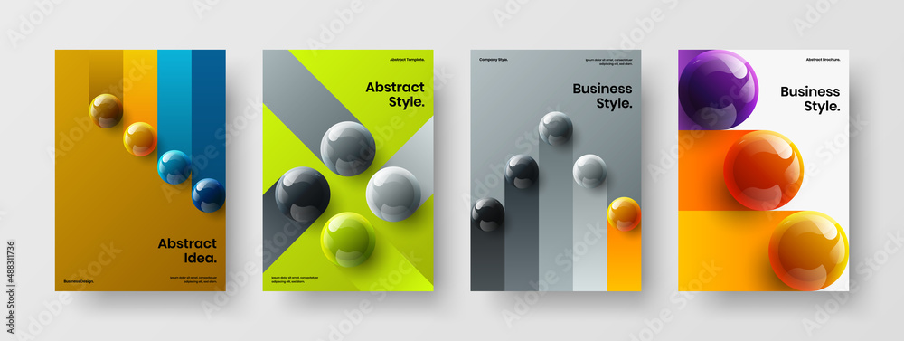 Geometric magazine cover A4 design vector concept bundle. Minimalistic ...
