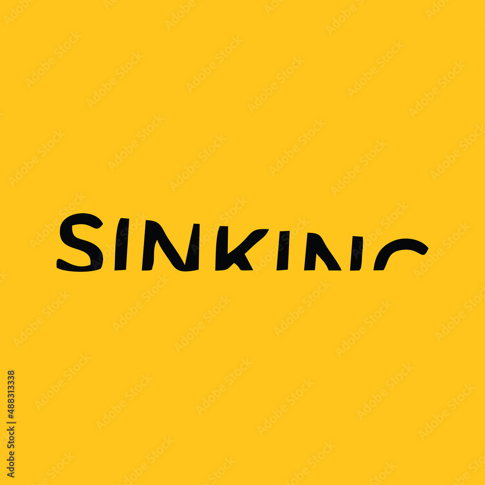 Sinking letter with logo design illustration. Sinking logo design ...