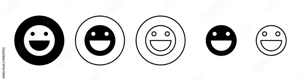 Smile icons set. smile emoticon icon. feedback sign and symbol Stock ...