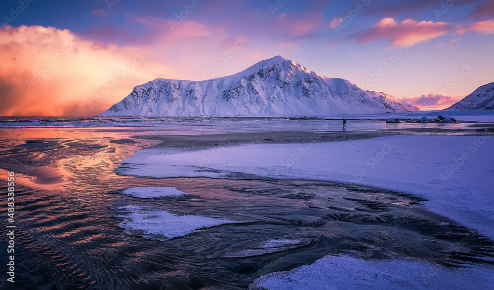 Stunning nature landscape of Norway. Popular touristic location ...