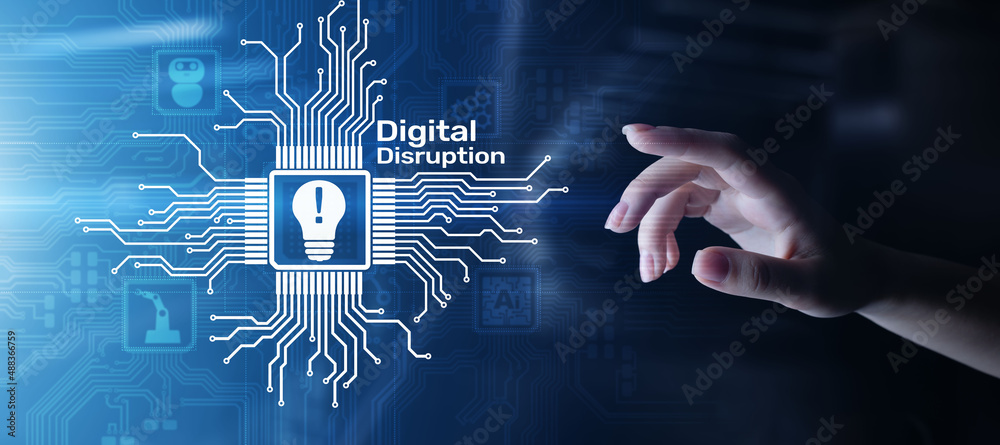 Digital Disruption. Disruptive business ideas. IOT internet of things ...