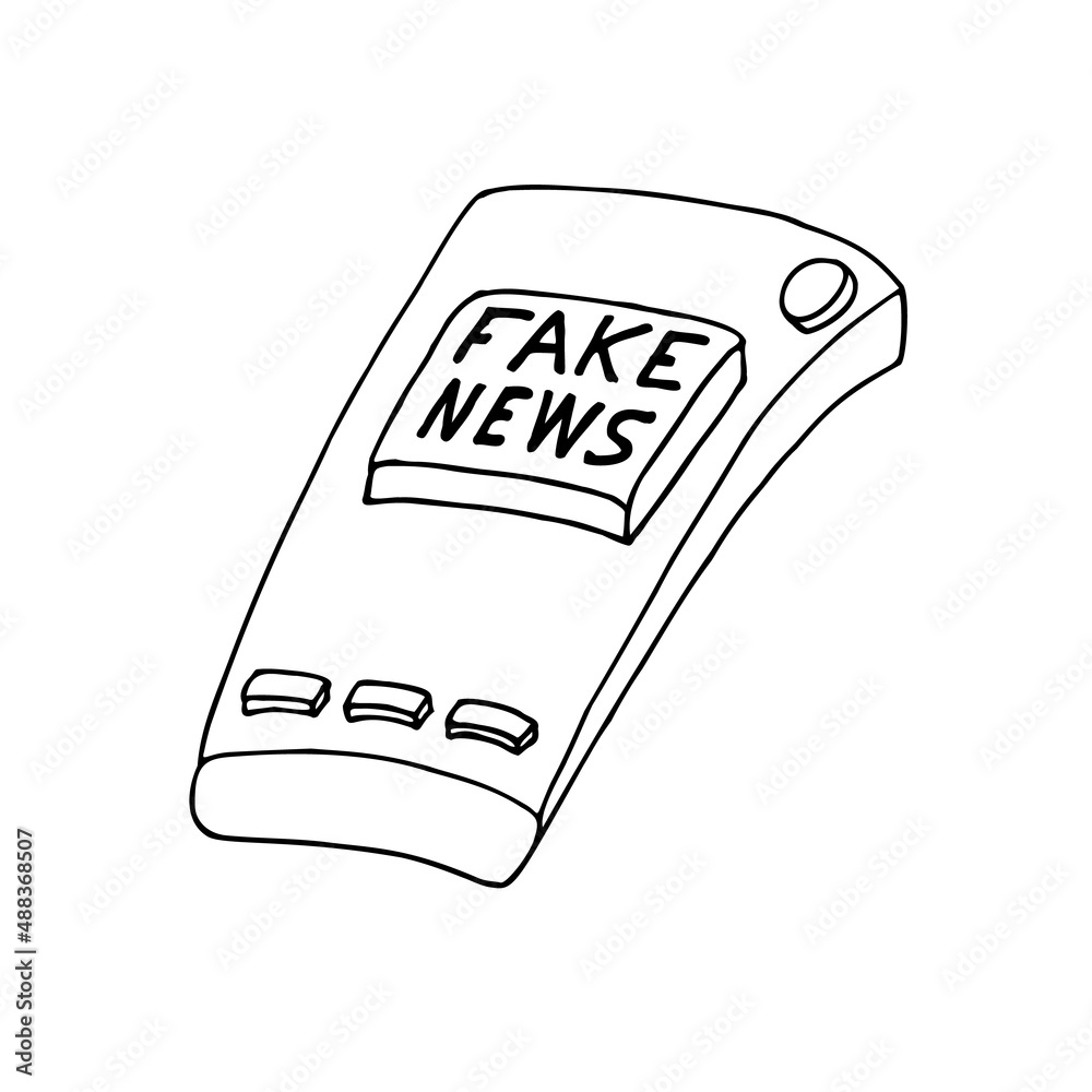 TV remote control with the inscription fake news. The concept of fake ...
