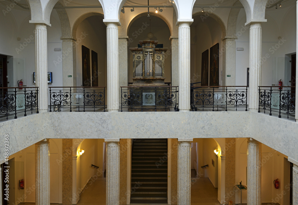 Opava - The interior of the Silesian Museum building. It is the oldest ...
