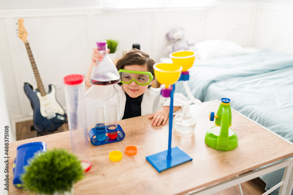 Having fun while doing a science project Stock Photo | Adobe Stock