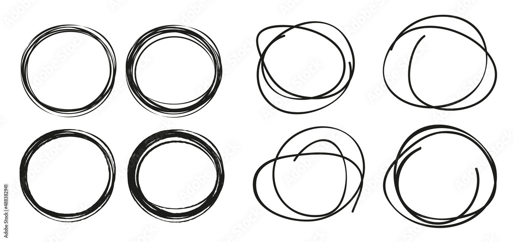 Circular scribble doodle round illustration. Stock Vector | Adobe Stock