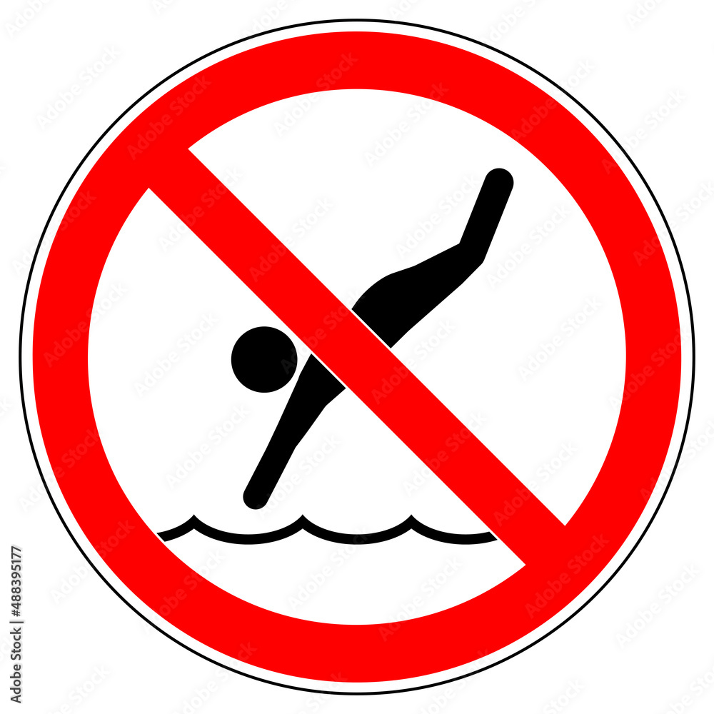 vsrr398 VectorSignRoundRed vsrr - german: Verbotszeichen . Ins Wasser ...