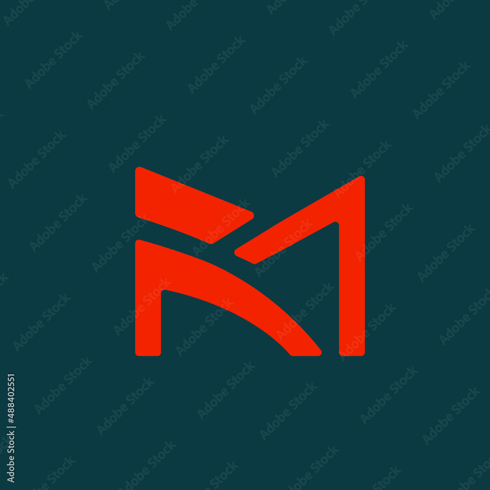 RM monogram logo.Letter r, letter m typographic icon.Lettering sign ...