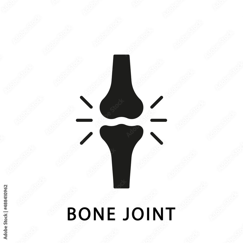 Human Knee Bone Joint Silhouette Icon. Anatomy Leg Skeleton Black ...