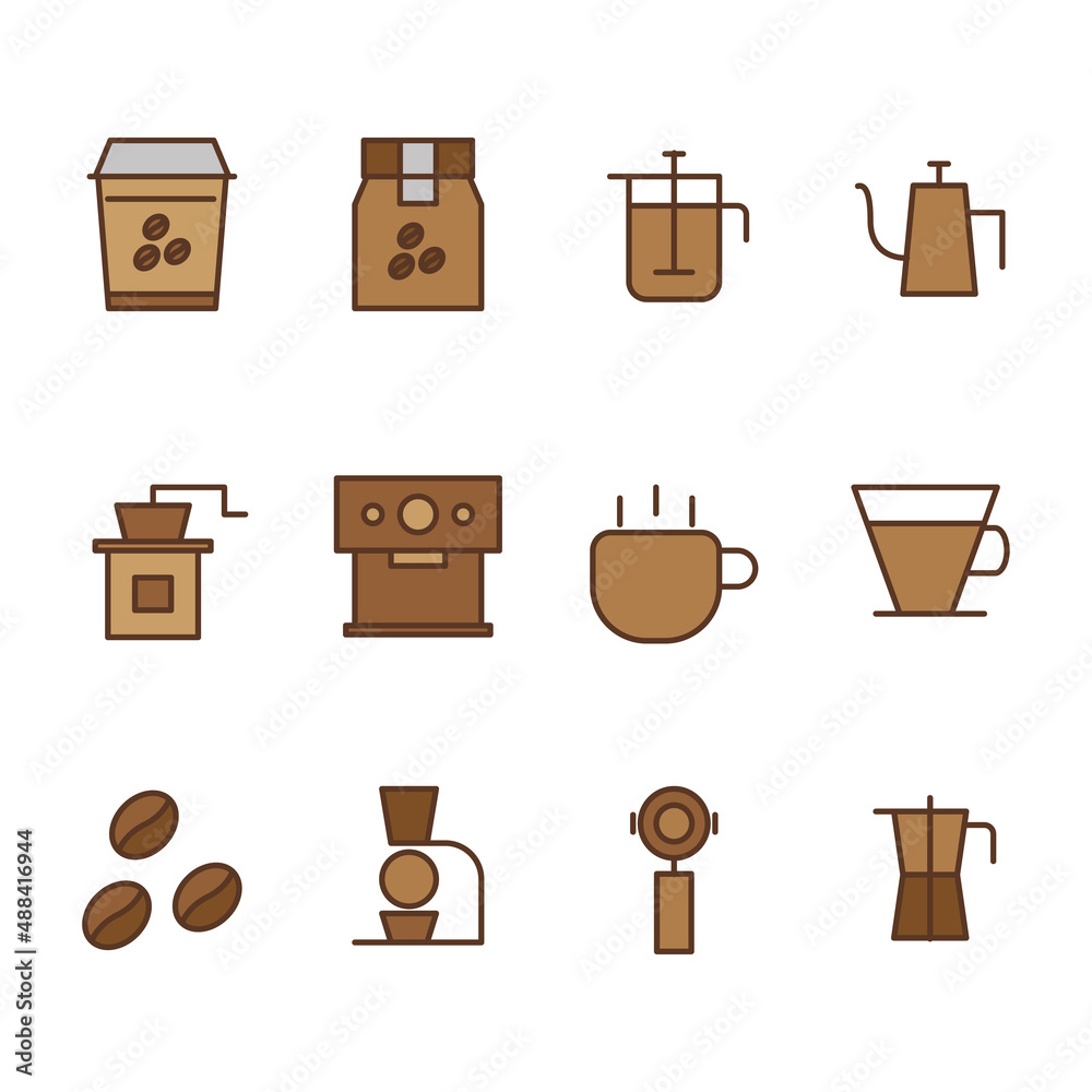 Pictogrammes et icones café Stock Vector | Adobe Stock