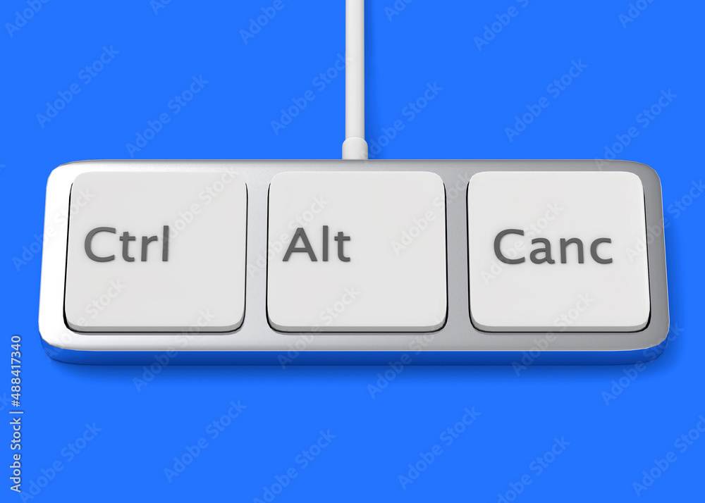 Ctrl Alt Canc - Minimal Keyboard concept - 3D Stock Illustration ...