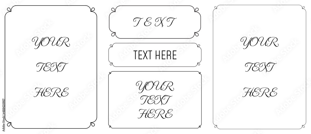 Vector border frames, plaques, doorplates, nameplates, signboards ...