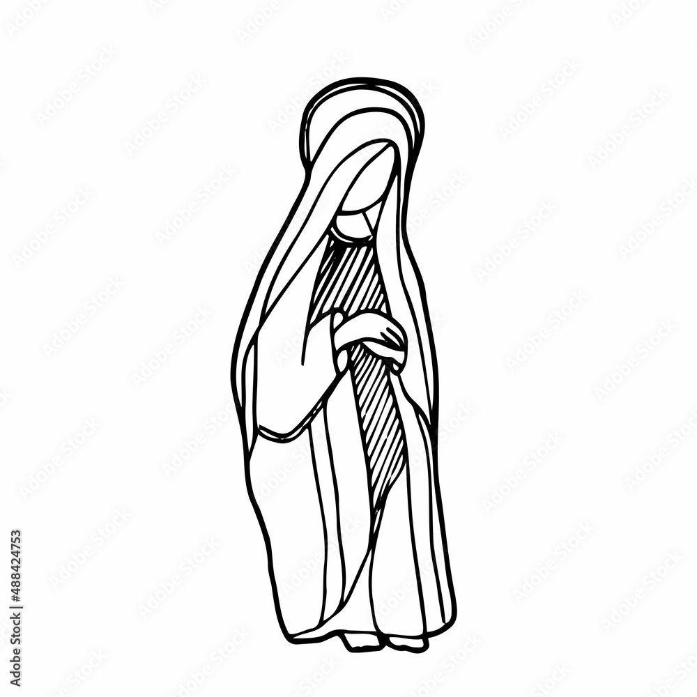 Madonna Black And White Drawing