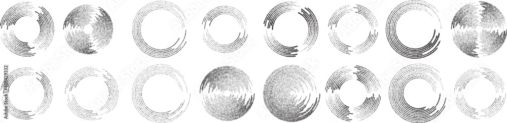 Big set of lines in Circle Form . Spiral Vector Illustration .Big ...