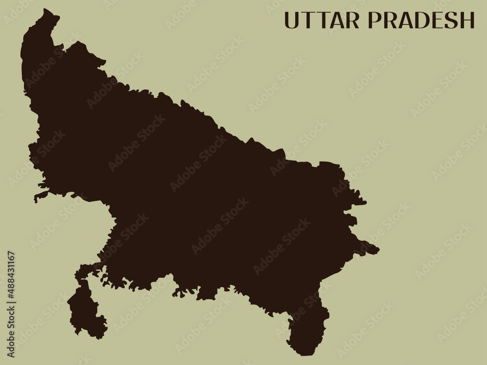 Photo & Art Print Indian state uttar pradesh map vector , Uttar pradesh ...