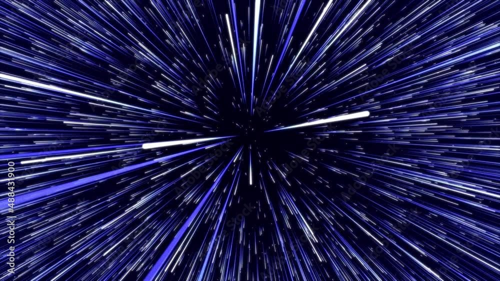 Video Stock Abstract blue hyper jump. Digital hyperspace with flow of ...