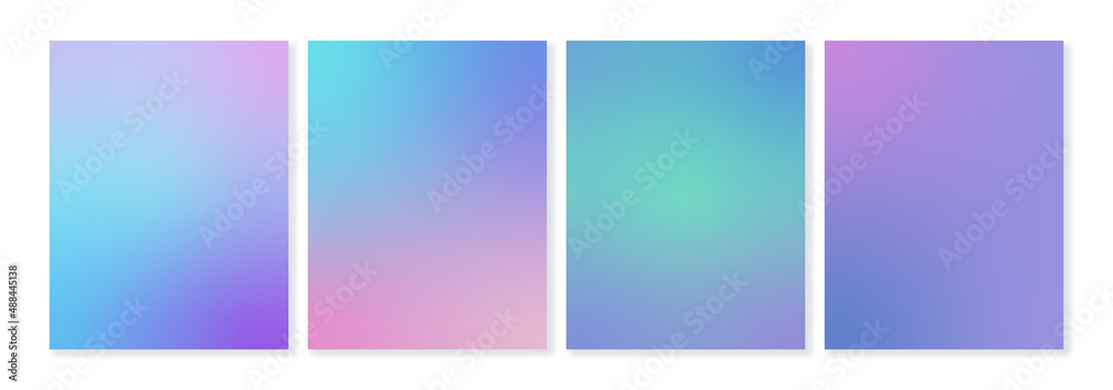Set of gradient backgrounds in trendy soft colors. For covers ...