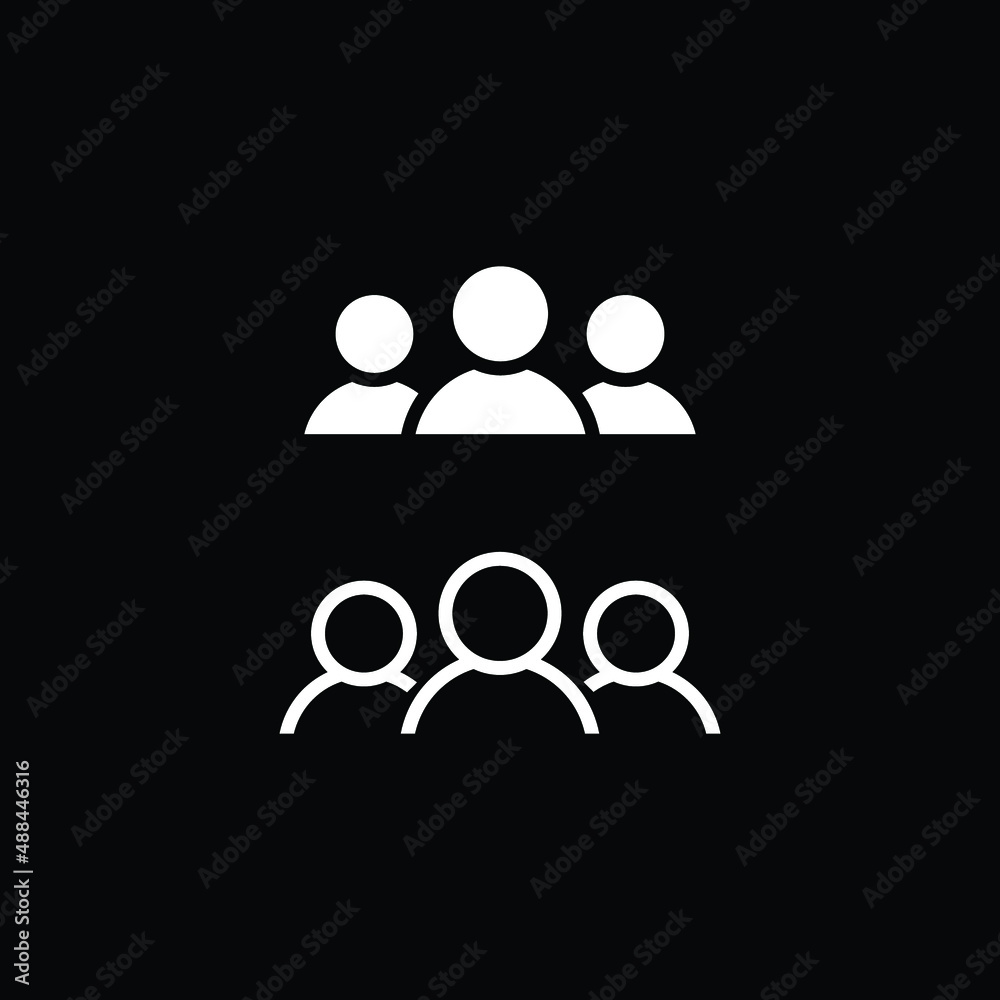 People glyph and line icon, persons solid and outline vector ...