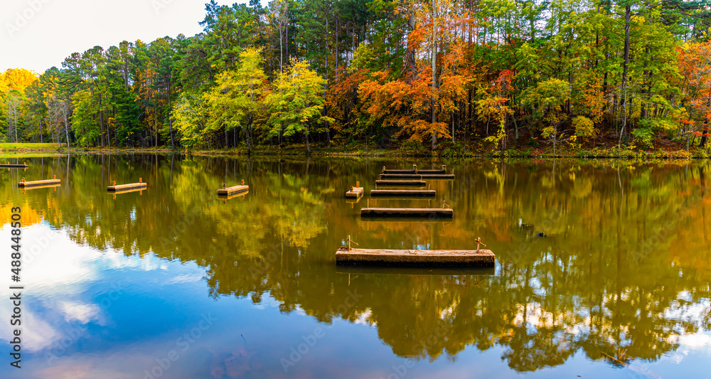 Fall Color Reflections on Sycamore Creek, William B. Umstead State Park ...