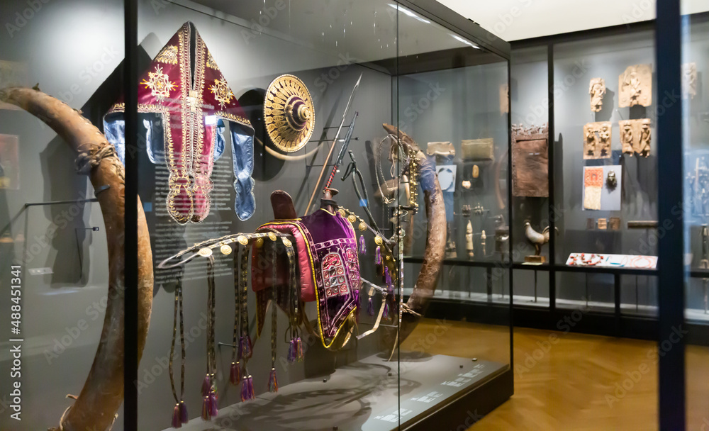 VIENNA, AUSTRIA - JANUARY 29, 2022: Weltmuseum Wien hosting exhibition ...