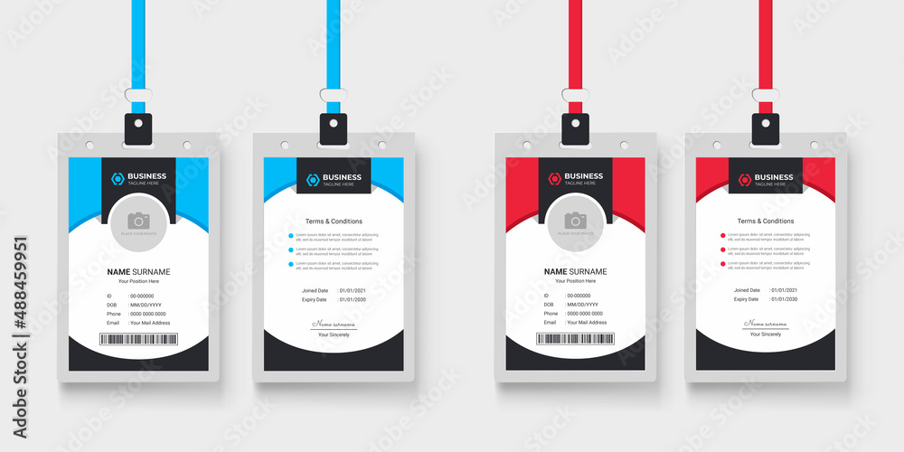 Clean and simple layout id card design | corporate company employee ...
