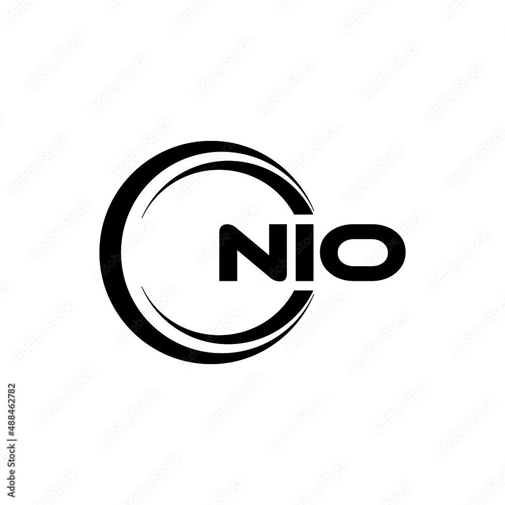 NIO letter logo design with white background in illustrator, vector ...
