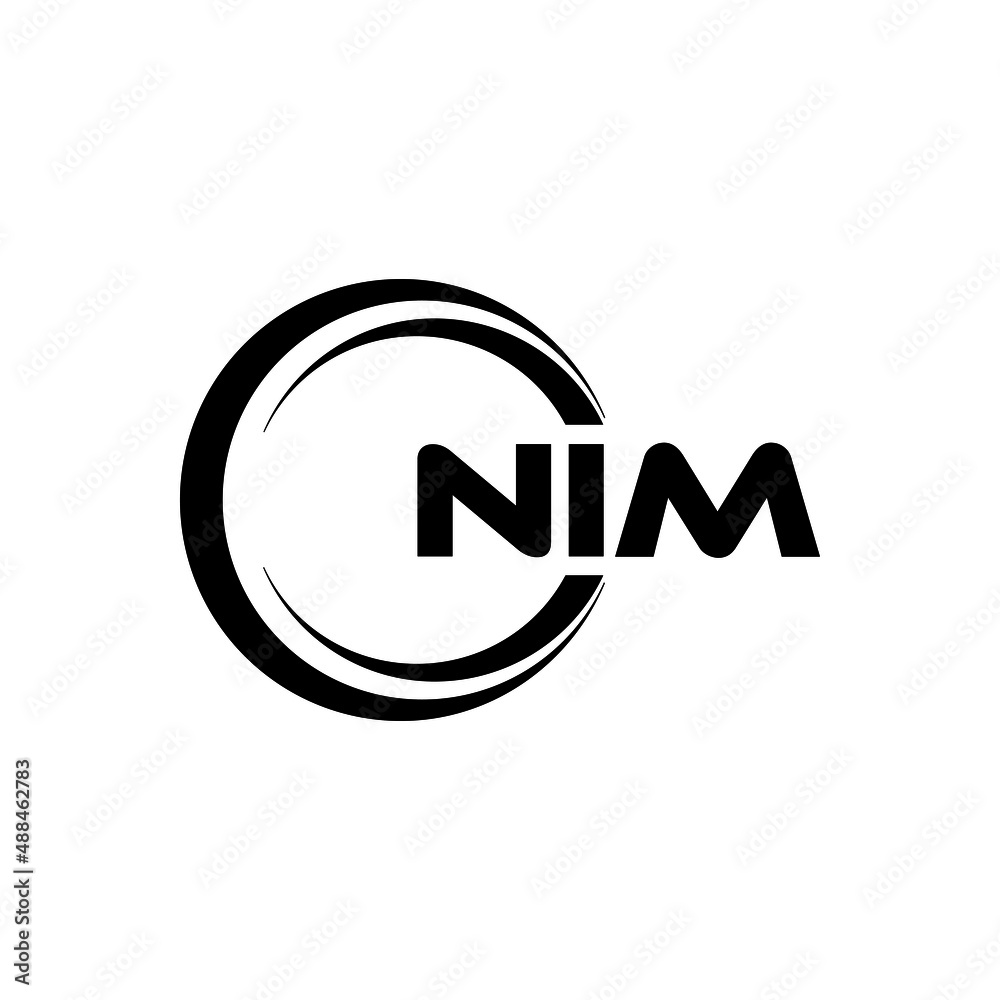 NIM letter logo design with white background in illustrator, vector ...
