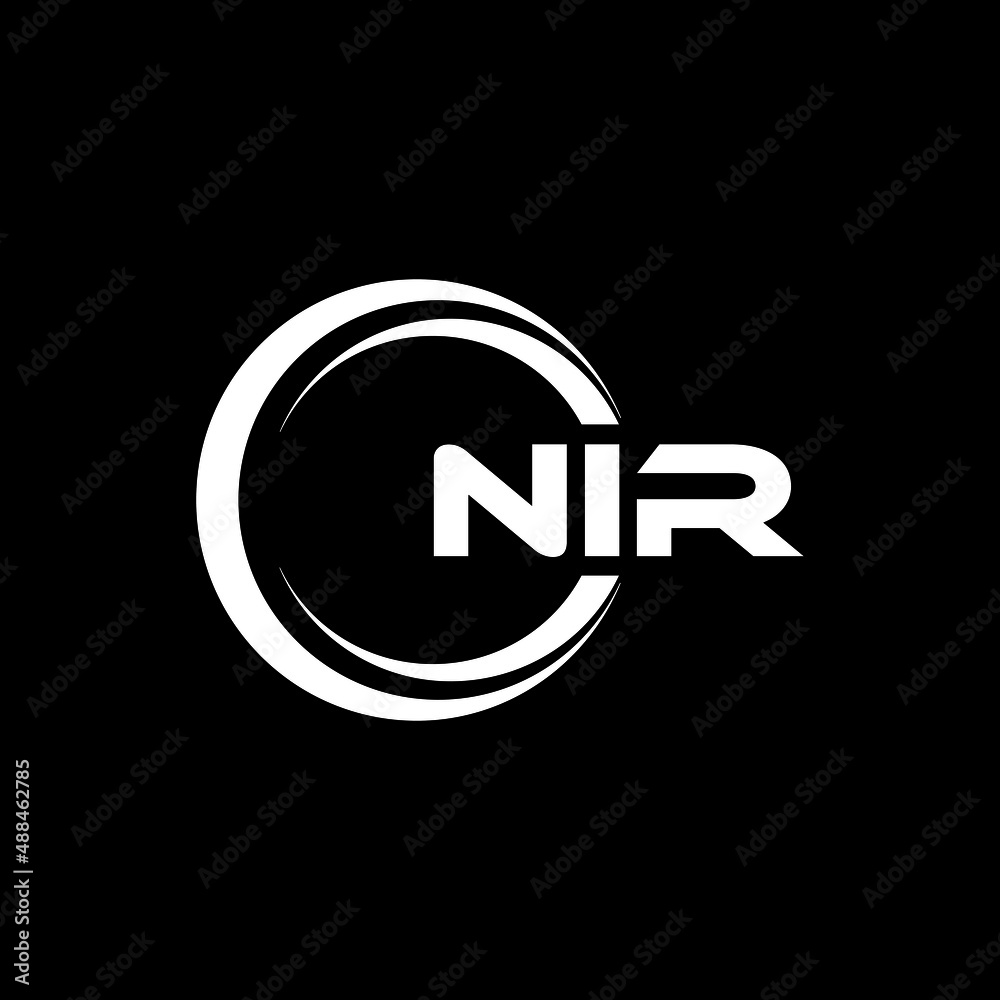 NIR letter logo design with black background in illustrator, vector ...