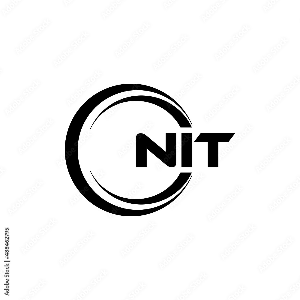 NIT letter logo design with white background in illustrator, vector ...