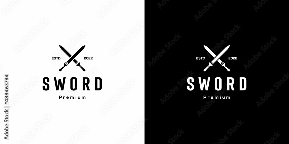simple Sword icon logo design Stock Vector | Adobe Stock
