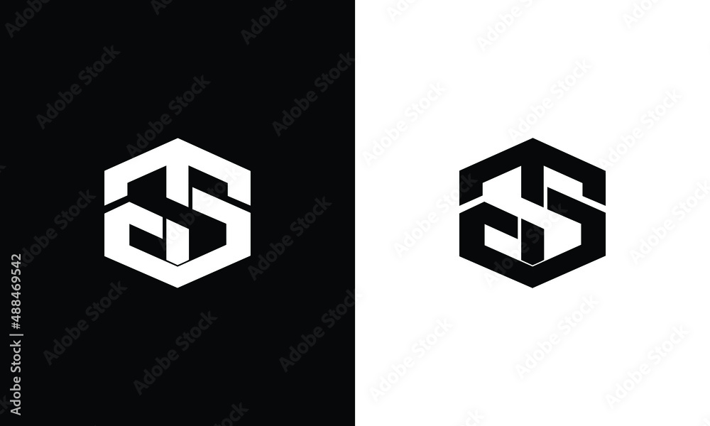 Initial Letter ST Linked Design Logo Stock Vector | Adobe Stock