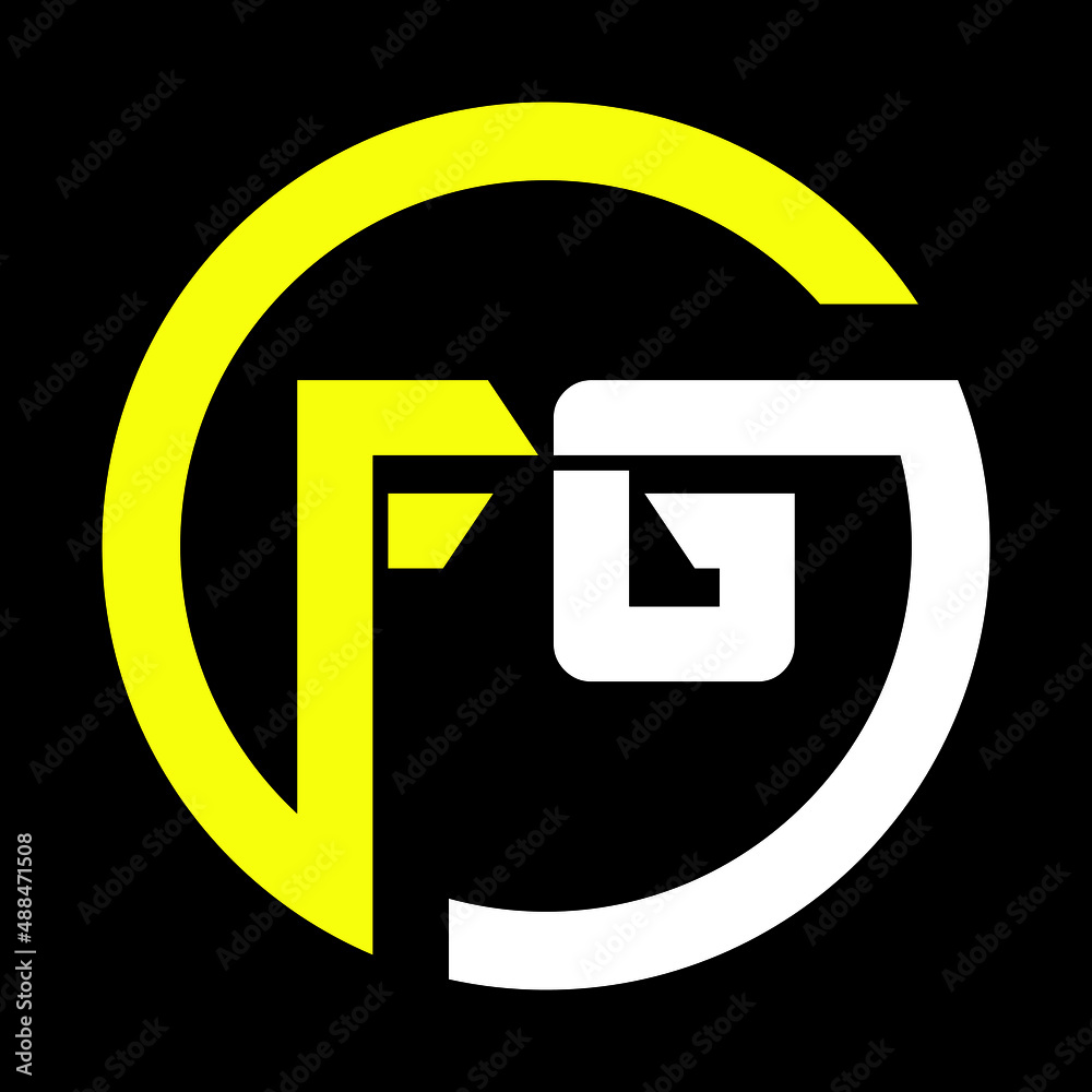 FG letter logo design on black background Initial Monogram Letter FG ...