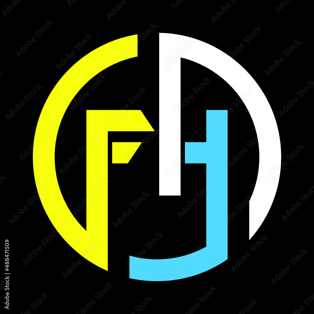 FH letter logo design on black background Initial Monogram Letter FH ...