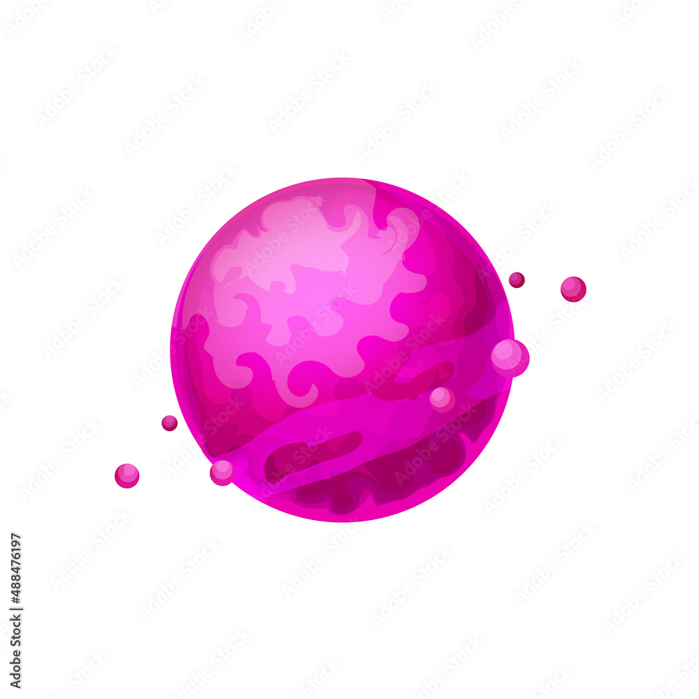 Planet of pink caramel isolated sweet confectionery world cartoon icon ...