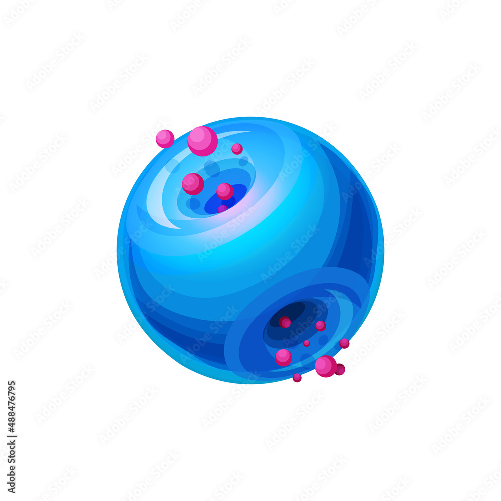 Fantasy planet of blue liquid aqua water, mutogen of life cell in outer ...