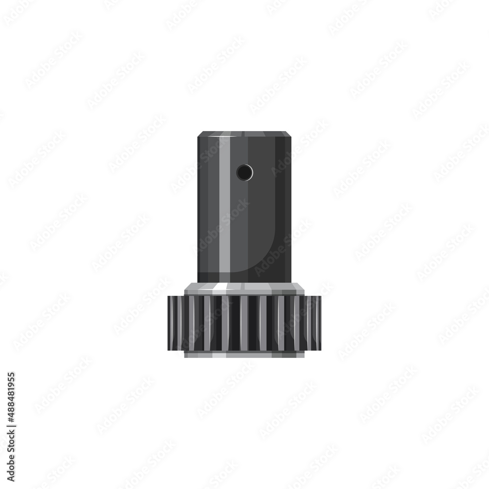 Gear spline shaft isolated automation component realistic icon. Vector ...