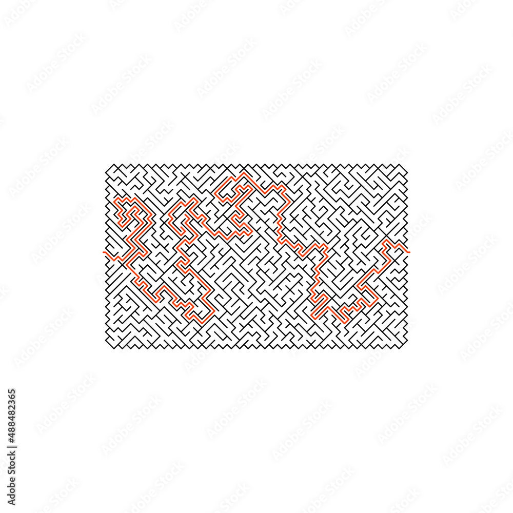 Maze game exit path rebus isolated riddle with key or clue. Vector how to find out quiz, finding ...