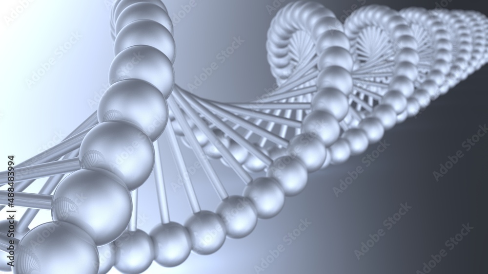 Science Molecular Silver DNA Model Structure under silver light ...